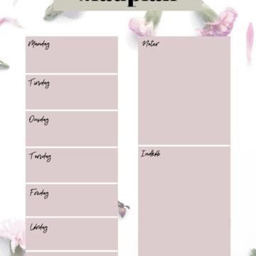 Madplan skema (print selv) - Sund på budget